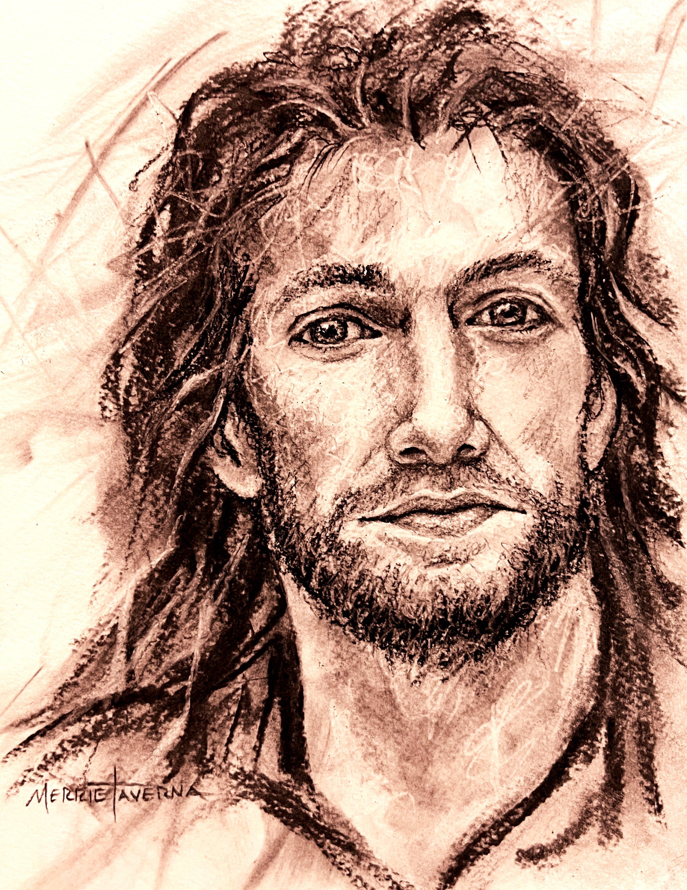 Jesus Christ Eyes of Love 8 X 10 Giclée Print From Original Charcoal ...