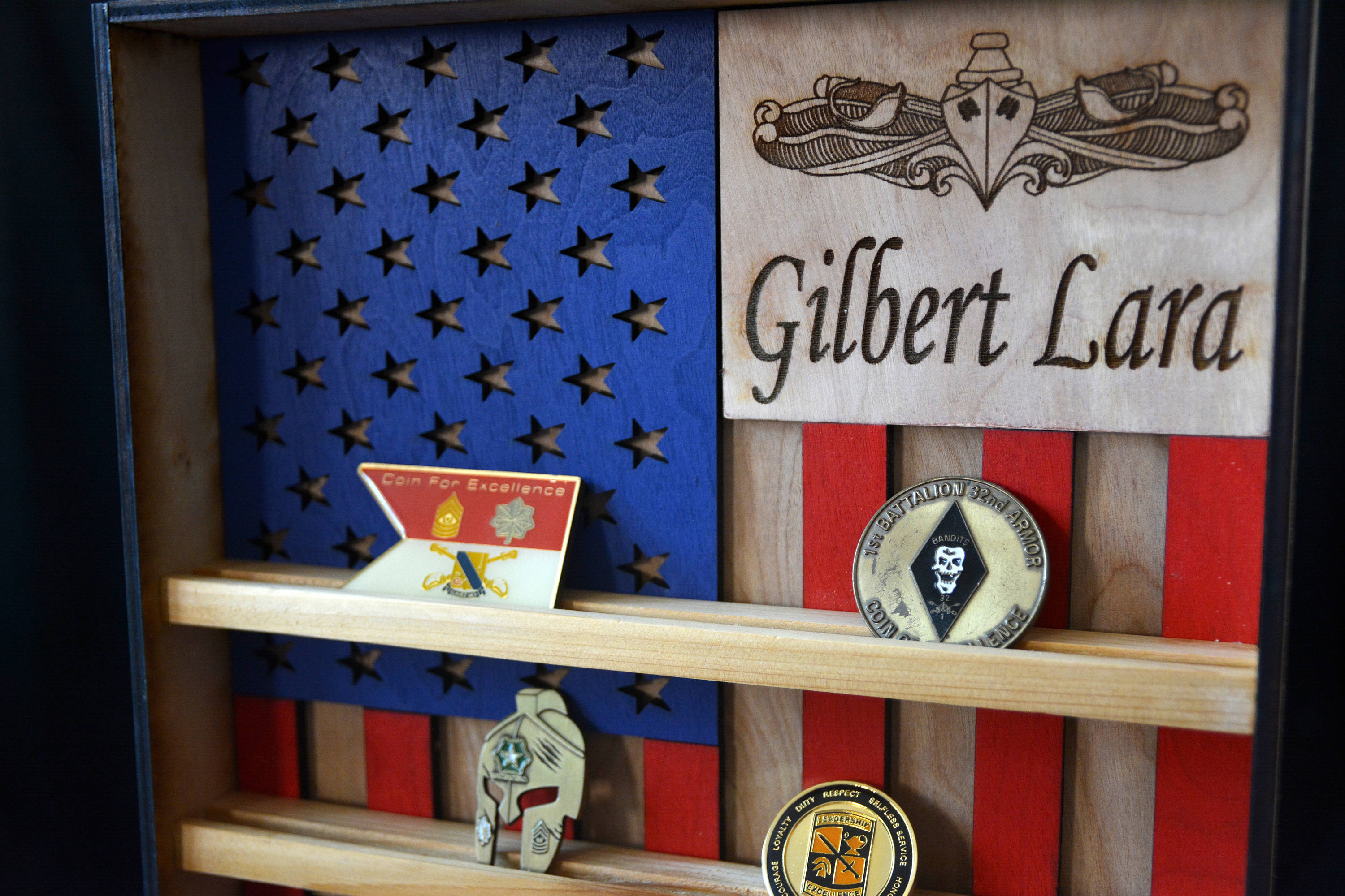 Hanging Wood Military Coin Holder Engraved Military Coin Etsy