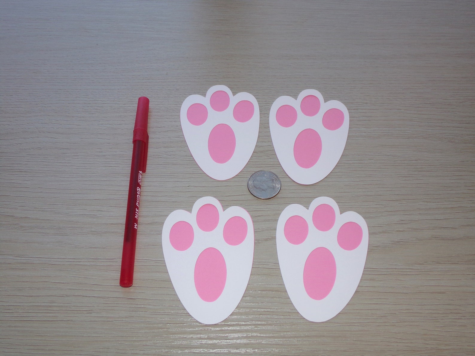 Easter Bunny Paw Prints Pink and White 2.5 Inch by 3.5 Inch - Etsy