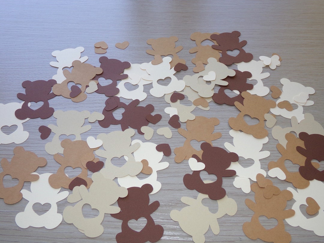 Teddy Bear Confetti Brown Bear, Tan Bear, Cream Bear and Kraft Brown ...