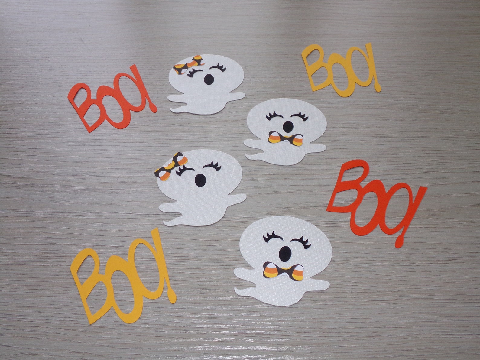 Ghost Halloween Party 8 Ghost Cut Outs 8 Boo Cut Outs Orange - Etsy