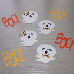 Ghost Halloween Party 8 Ghost Cut Outs 8 Boo Cut Outs Orange - Etsy