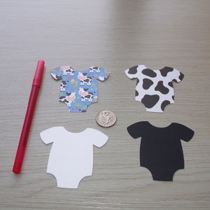 Cow Onesie Cutouts: Farm Baby Shower Decorations Cow Print - Etsy