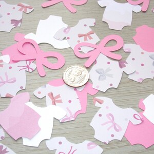 Pink Bow Baby Shower Pink and Purple Bows, White and Pink Onesie ...