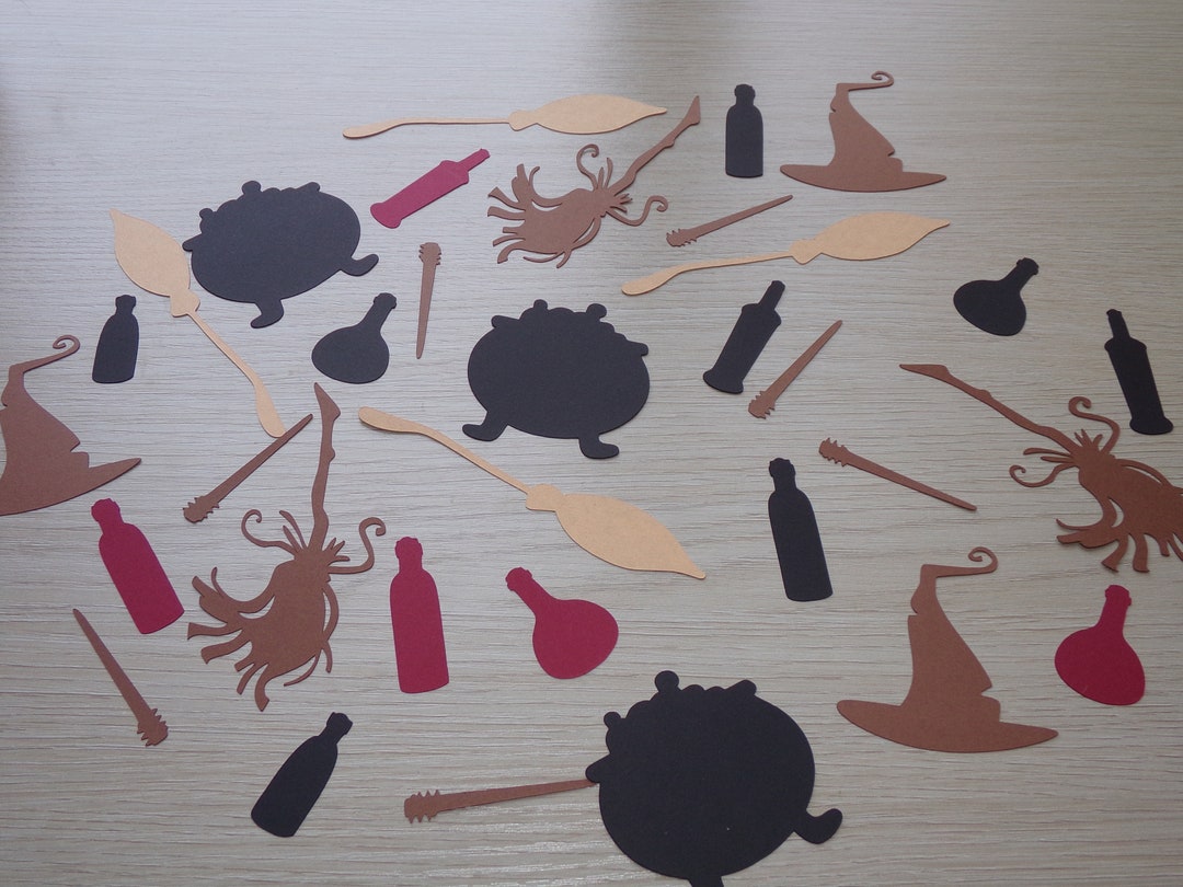 Wizard Birthday Confetti Witch Broom, Potion Bottle, Magic Wand ...