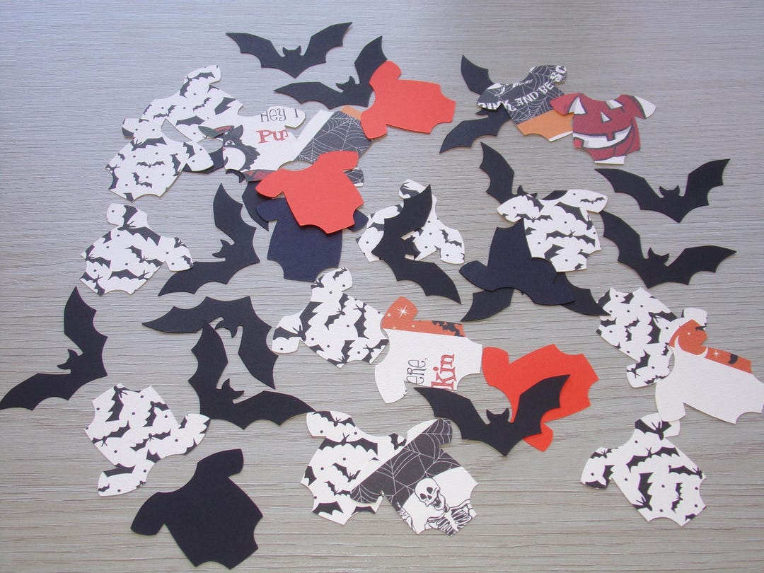 Halloween Baby Shower Halloween Bat Print, Black and Orange Onesie ...