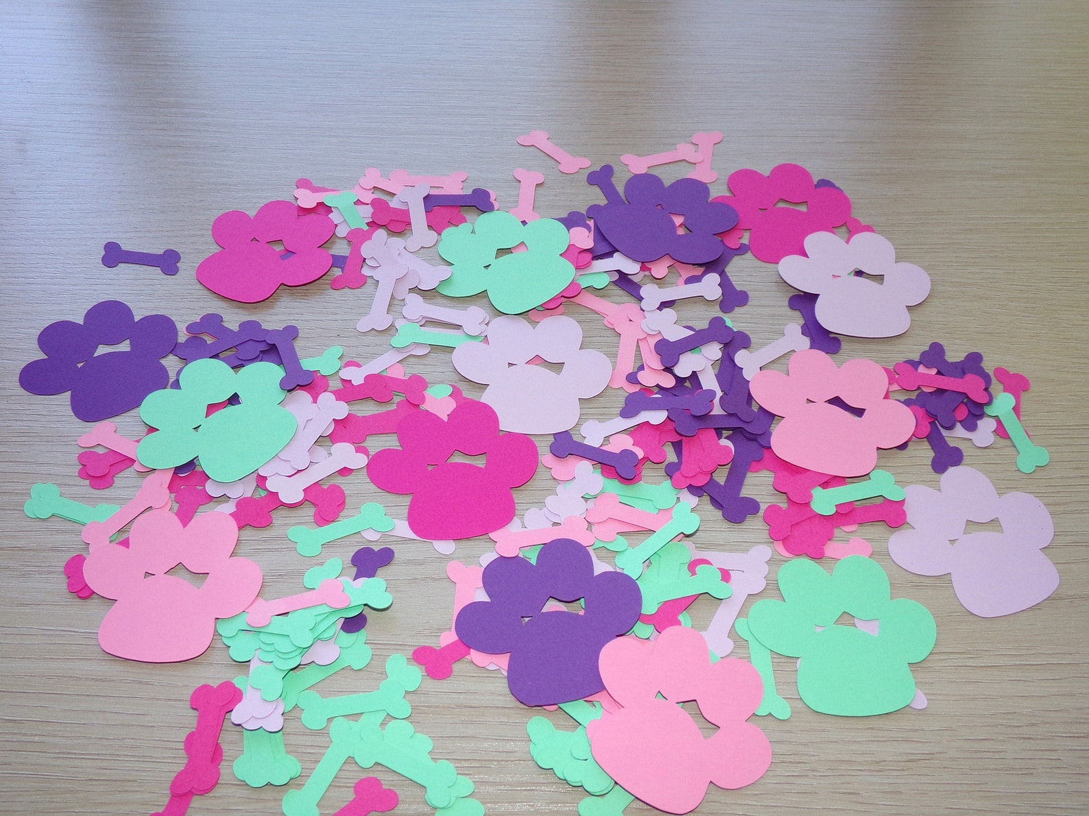 Puppy Paw Birthday Confetti Pink Purple and Teal Paws and - Etsy