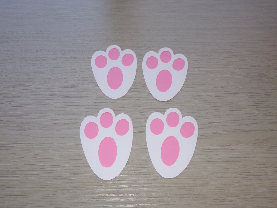 Easter Bunny Paw Prints Pink and White 2.5 Inch by 3.5 Inch - Etsy
