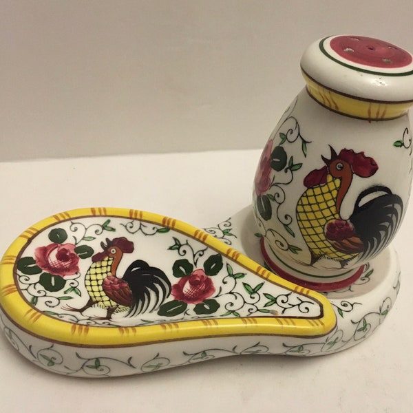 Rooster and Roses - Etsy