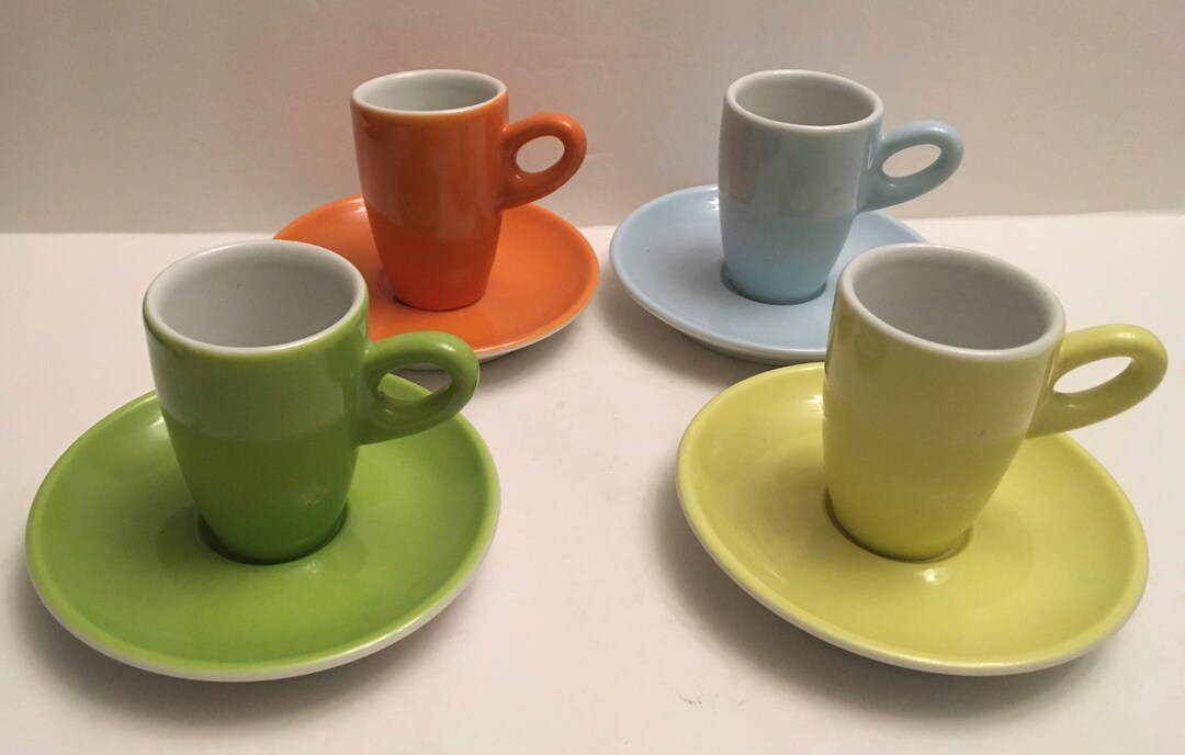 Set of 4 Walkure Germany Porcelain Espresso/demitasse Cups/mugs Pastel ...