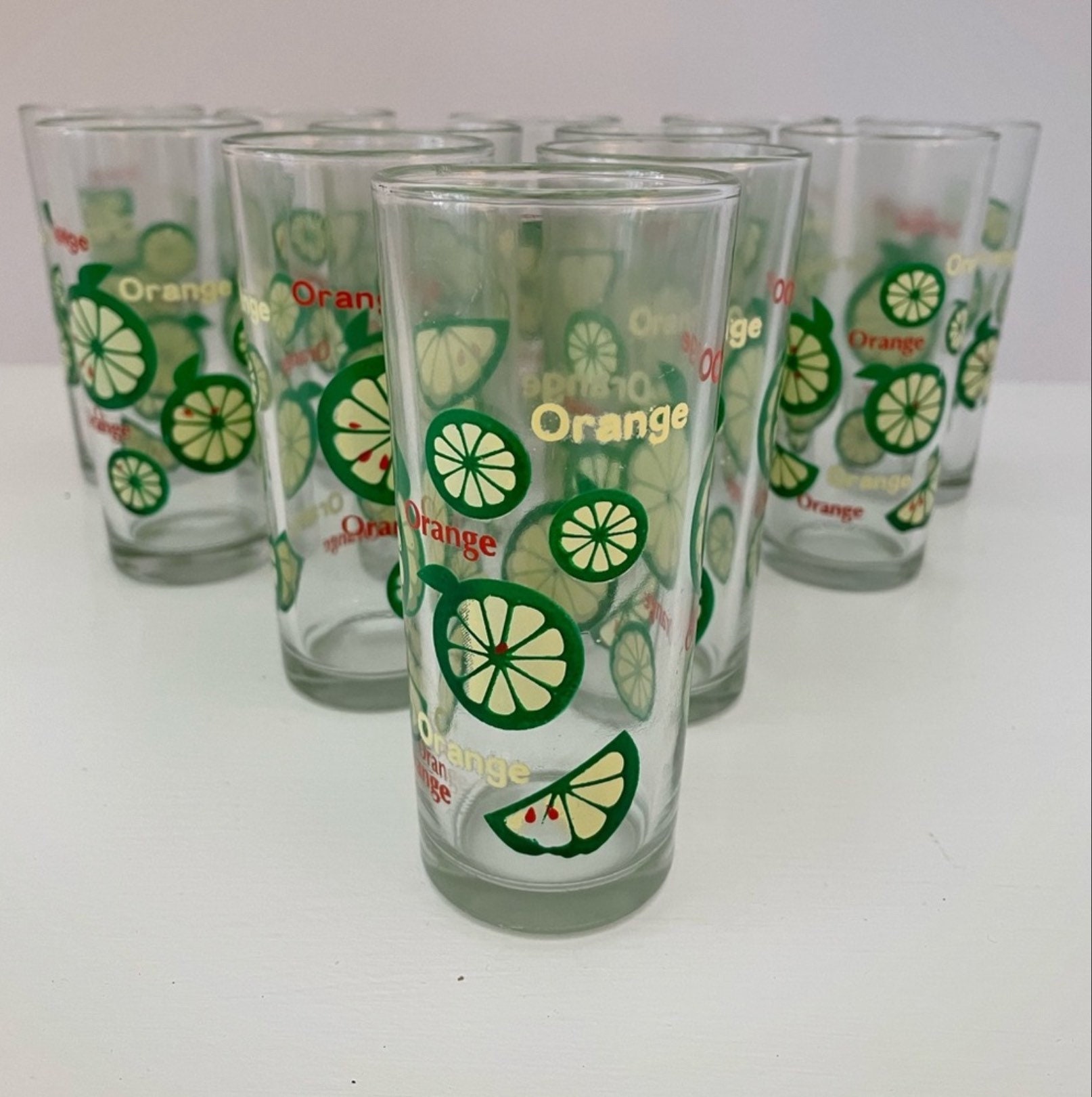 Set of 12 Vintage Orange Juice Glasses - Etsy