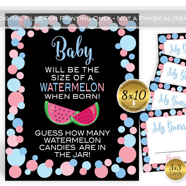 Watermelon Guessing Game Baby Shower - Etsy