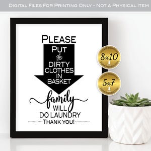 Family Will Do Laundry 8x10 and 5x7 Printable Sign | Nursing Home or ...