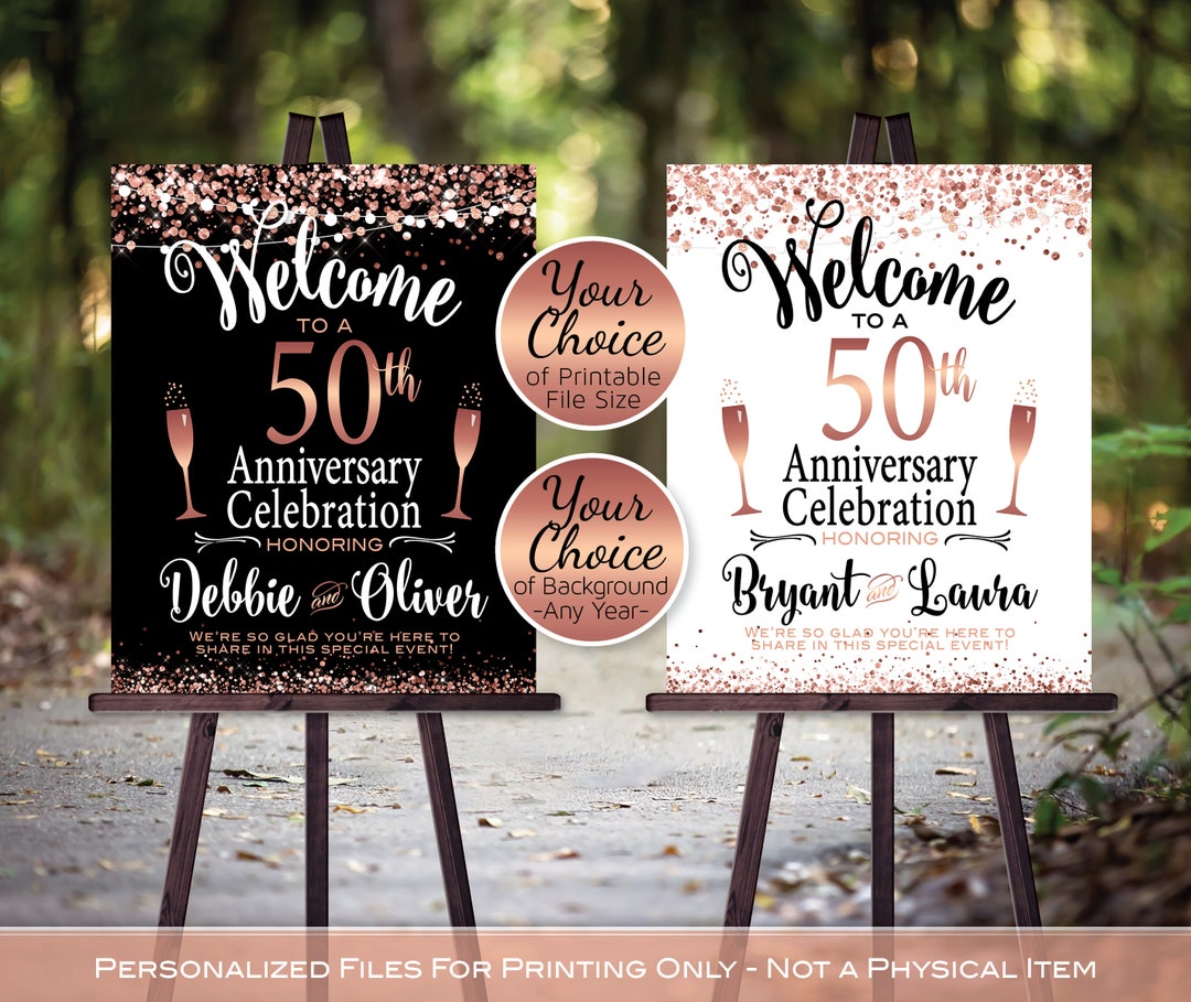 Anniversary Welcome Sign Printable Any Anniversary Garland - Etsy
