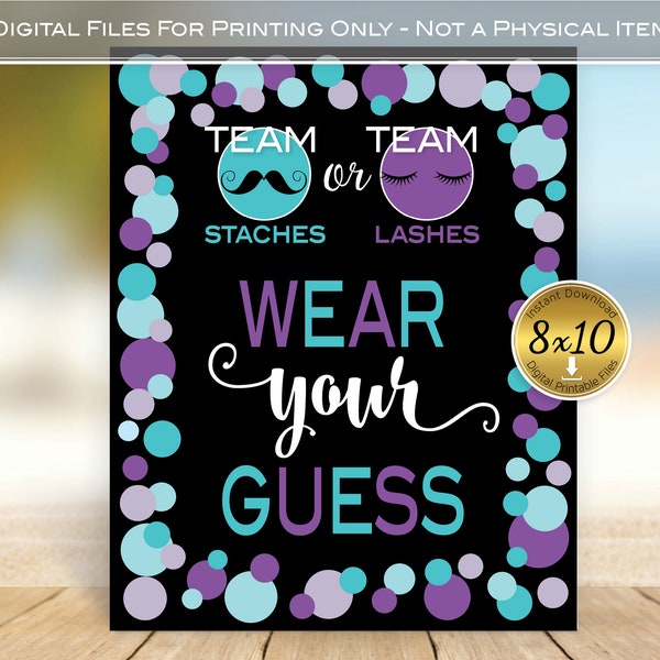 Staches or Lashes Gender Reveal - Etsy