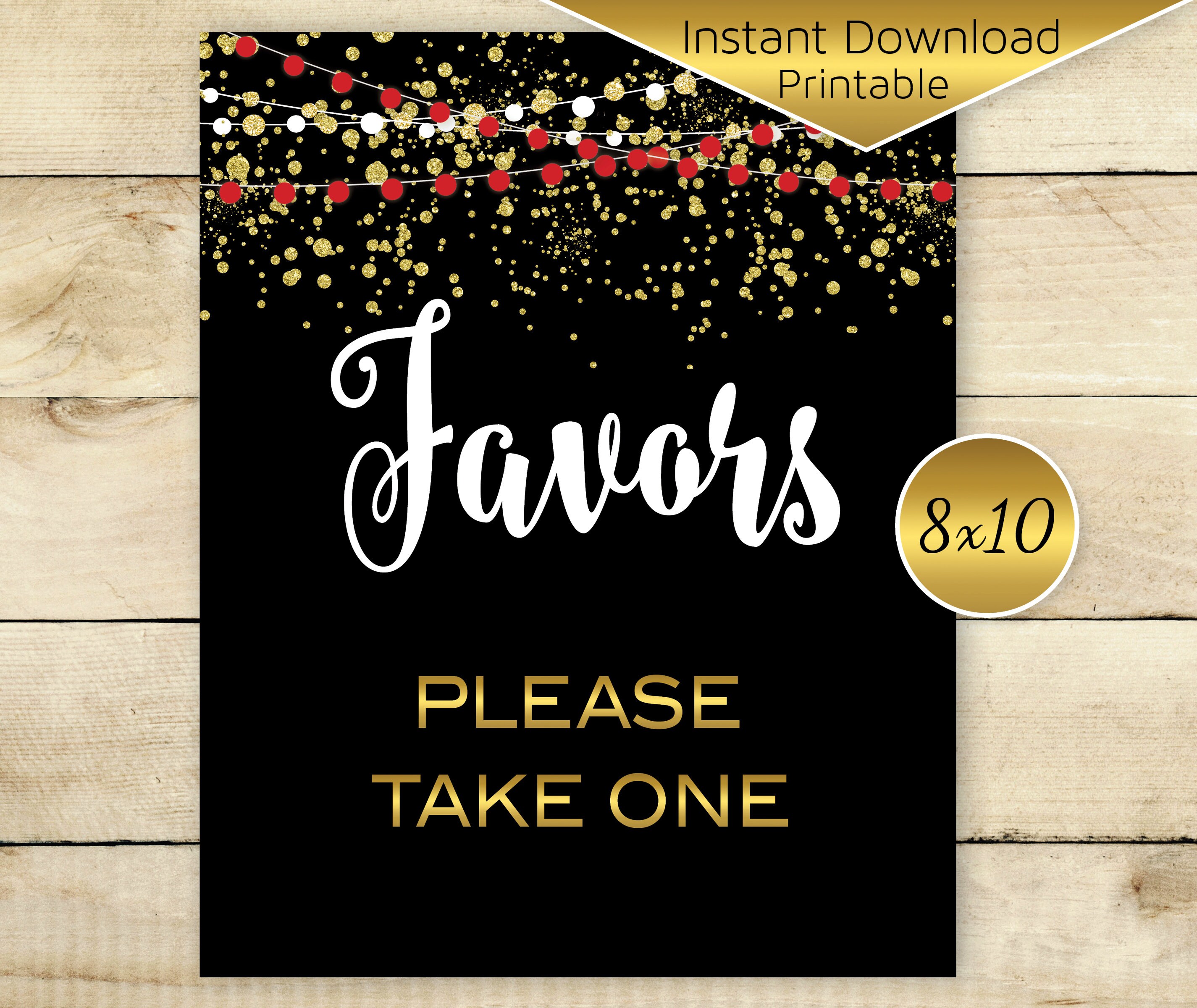 Party Favors 8x10 Table Sign Printable Birthday 8x10 | Etsy