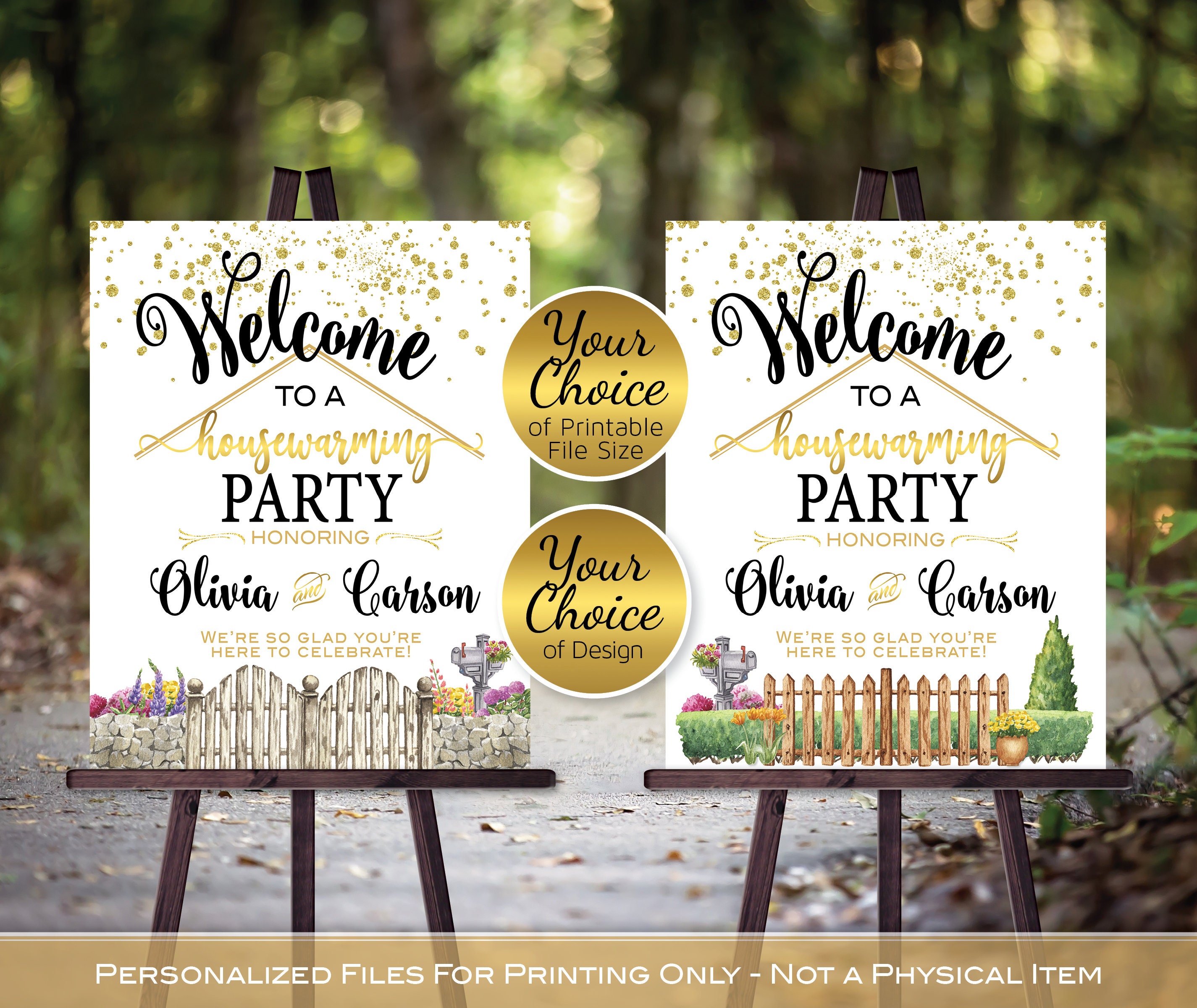 Housewarming Party Welcome Sign Printable Gate Stone Wall or - Etsy