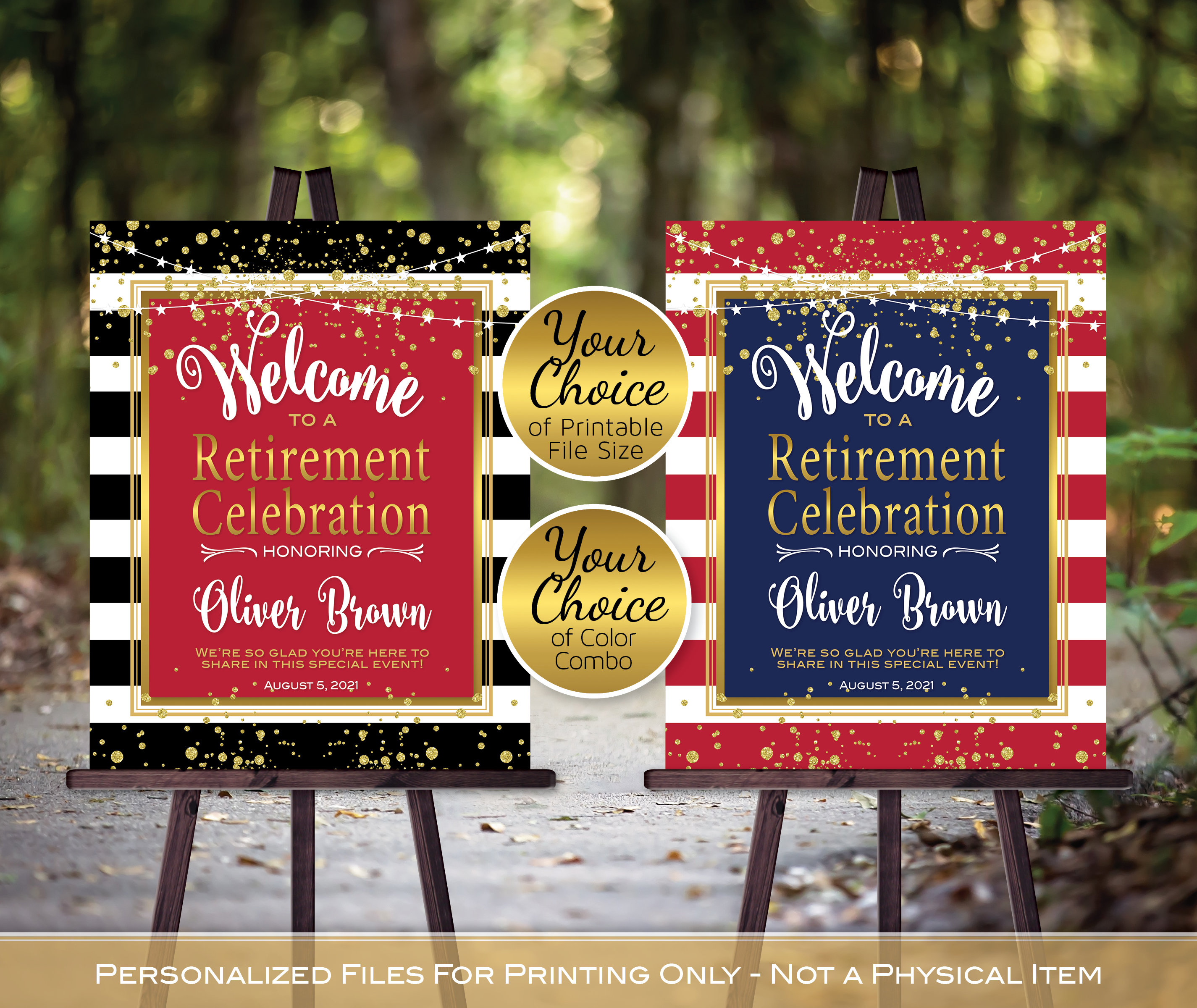 Retirement Celebration Party Welcome Sign Printable Black - Etsy