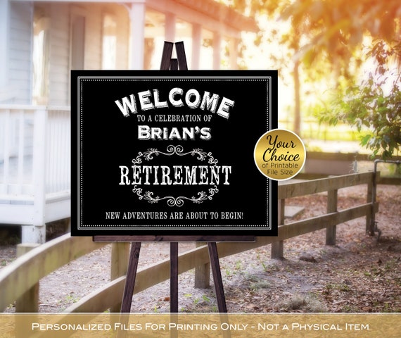 Man's Vintage Retirement Sign Printables Black New - Etsy