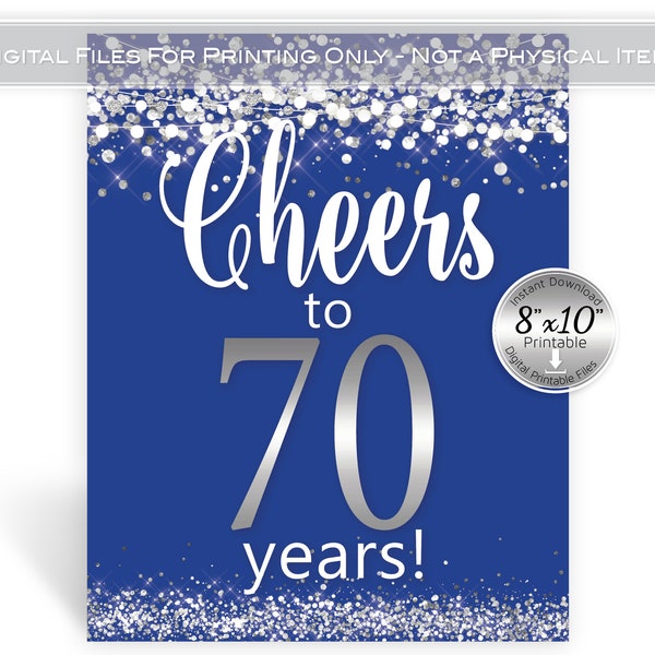 Royal Blue 70th Birthday Invitation - Etsy