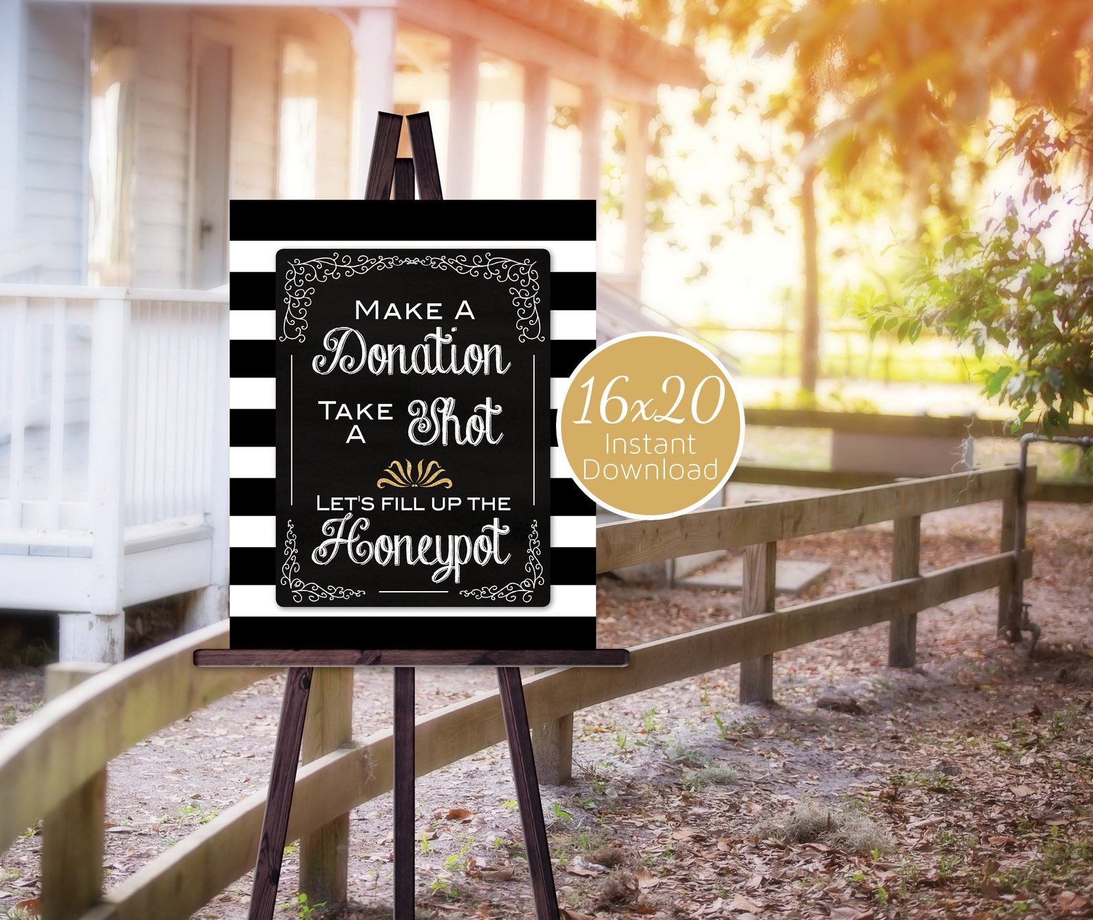 Honeymoon Fund Sign Printable Make a Donation Bar Sign 16x20 | Etsy