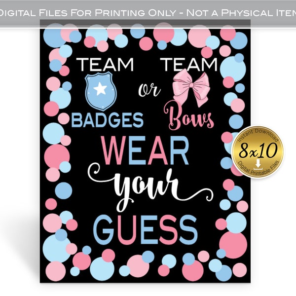 Badges or Bows Gender Reveal - Etsy