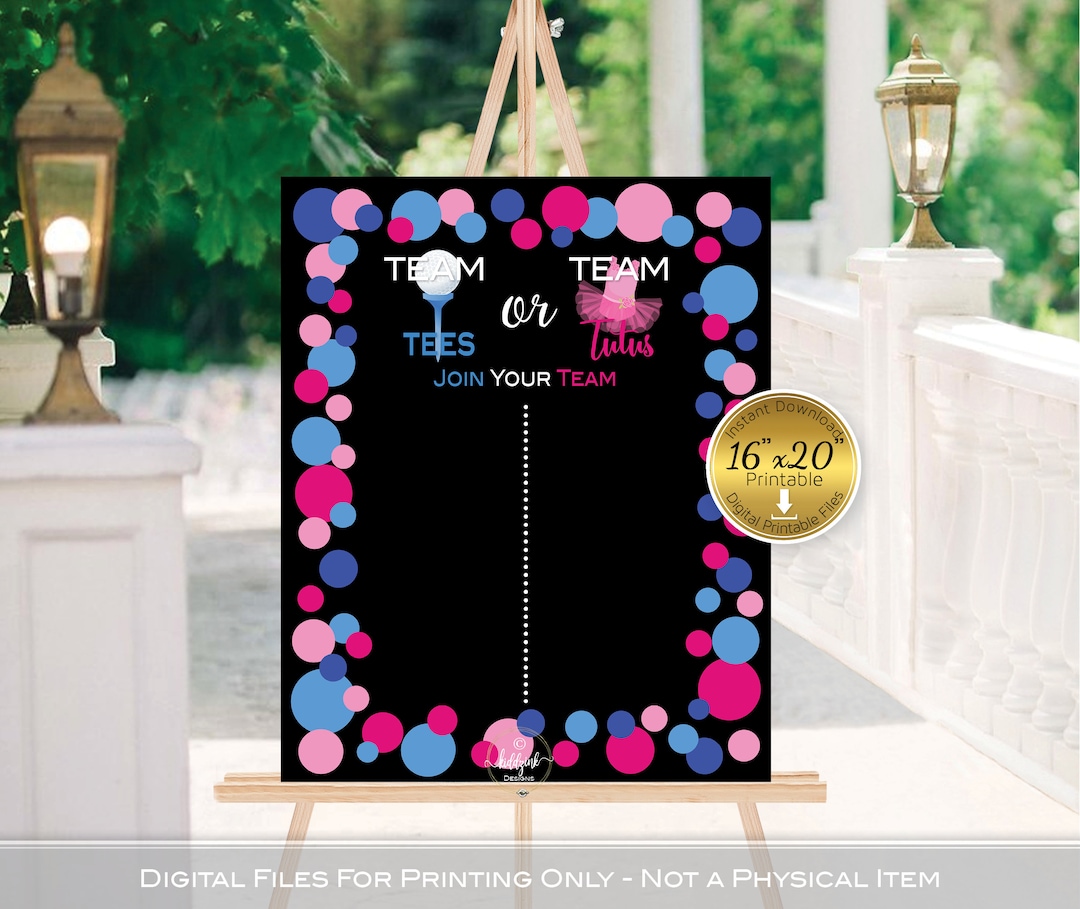 Team Tees or Team Tutus Gender Reveal Printable | Cast Your Vote | Boy ...