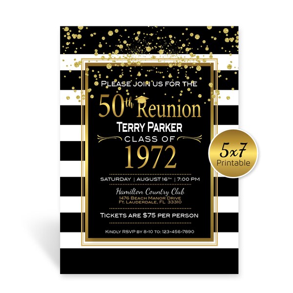50Th Class Reunion Templates – Free Printable Reunion Invitation ...