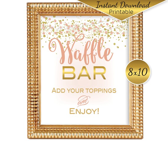 Waffle Bar 8x10 Printable Sign Birthday Baby Shower - Etsy Hong Kong