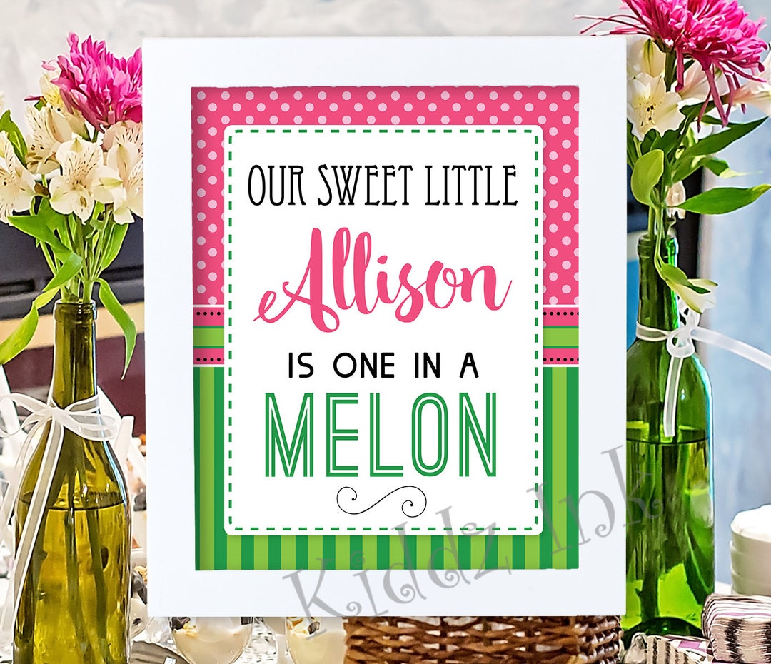 Personalized one in a Melon Sign Printable 8x10 - Etsy