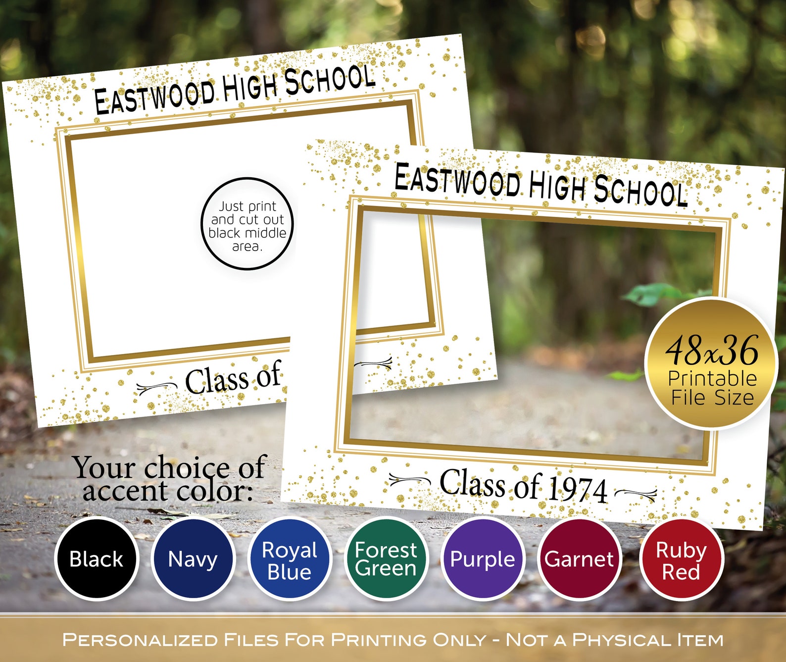Class Reunion Selfie Photo Sign 48x36 Inch Printable | Any Class of ...