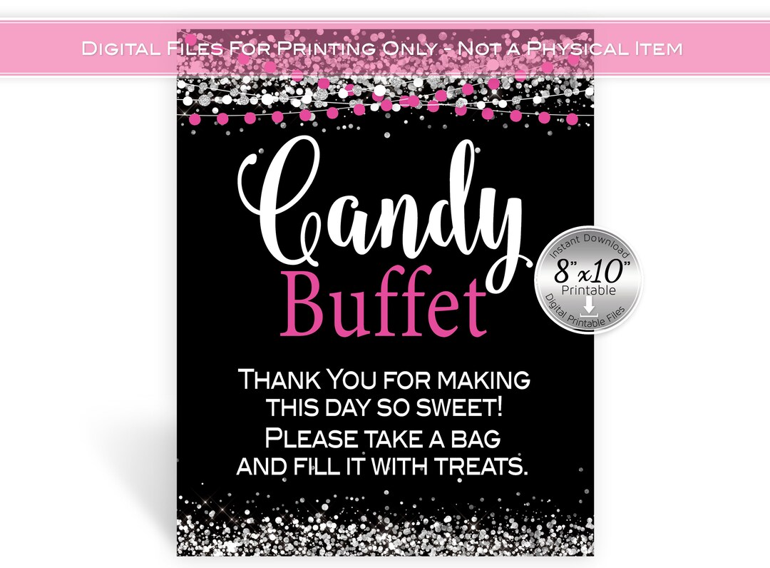 Candy Buffet 8x10 Printable Sign | Birthday | Wedding | Anniversary ...