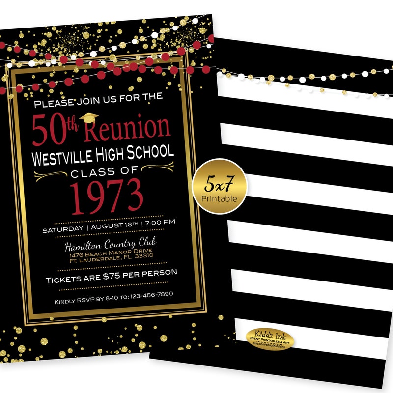 50th Class Reunion Program - Etsy