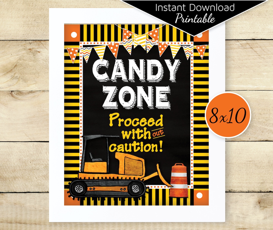 Construction Party 8x10 Candy Zone Sign Printable - Etsy