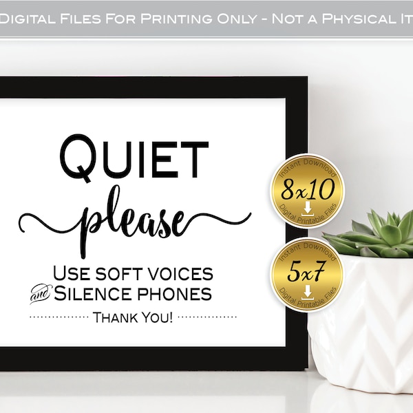 Quiet Please Sign - Etsy