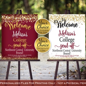 College Send off Party Personalized Welcome Sign Printable | Garnet and ...