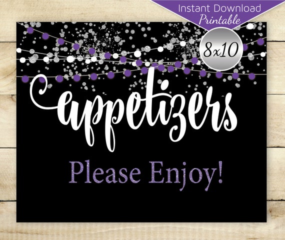 Appetizers Table Sign 8x10 Printable Birthday Garland | Etsy