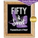 Fifty is Sweet | 50th Birthday 8x10 Printable Sign | Purple High Heels ...