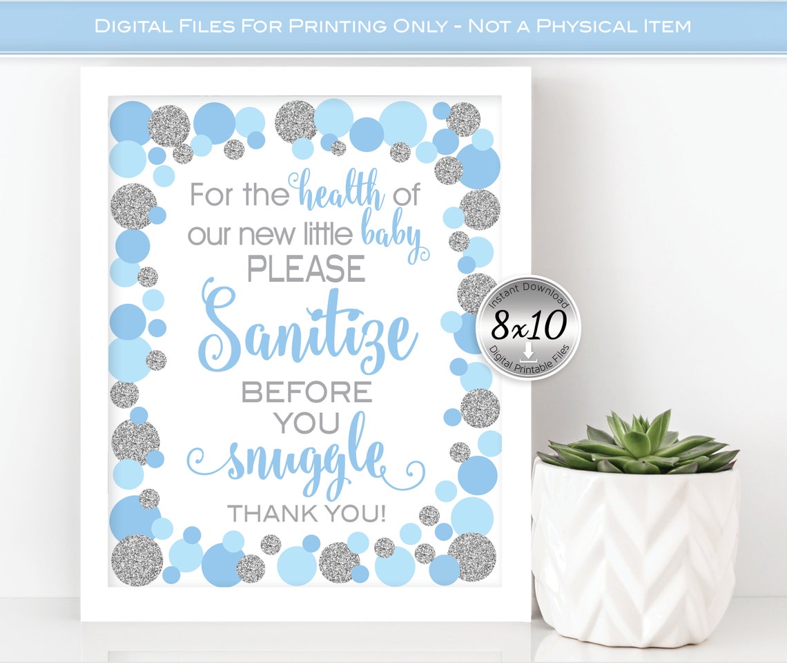 Sanitize Before You Snuggle 8x10 Sign Baby Shower Sip and | Etsy