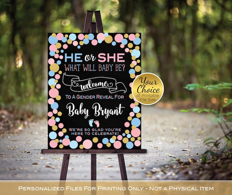 Gender Reveal he or She Welcome Sign - Etsy