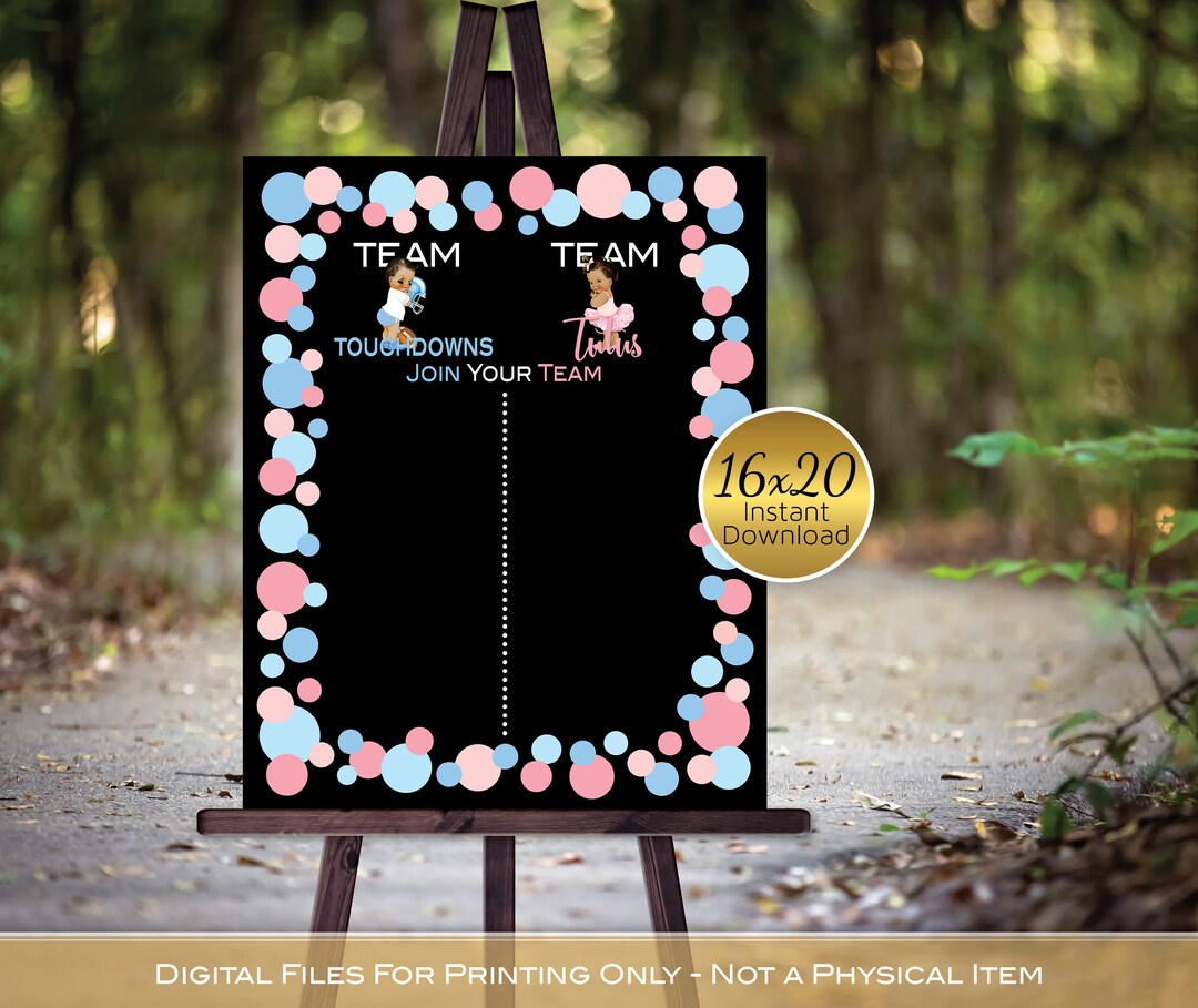 Team Touchdown or Team Tutus Gender Reveal Printable | Cast Your Vote ...