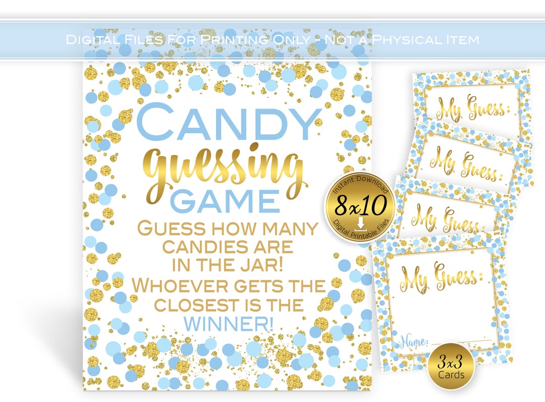Candy Guessing Game 8x10 Table Sign and 3x3 Card Printables | Baby ...