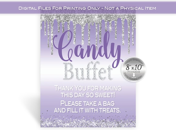 Candy Buffet Table Sign 8x10 Table Sign Printable Dripping - Etsy