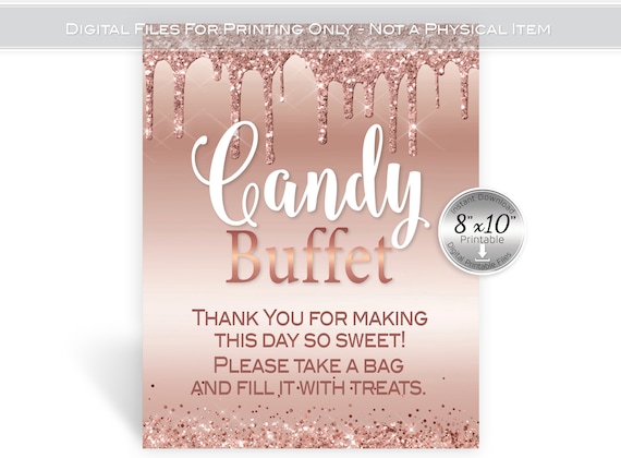Candy Buffet Sweets Table Sign 8x10 Frosting Rose Gold - Etsy