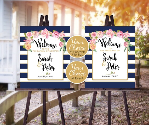Wedding or Rehearsal Dinner Welcome Sign Poster Printable | Etsy