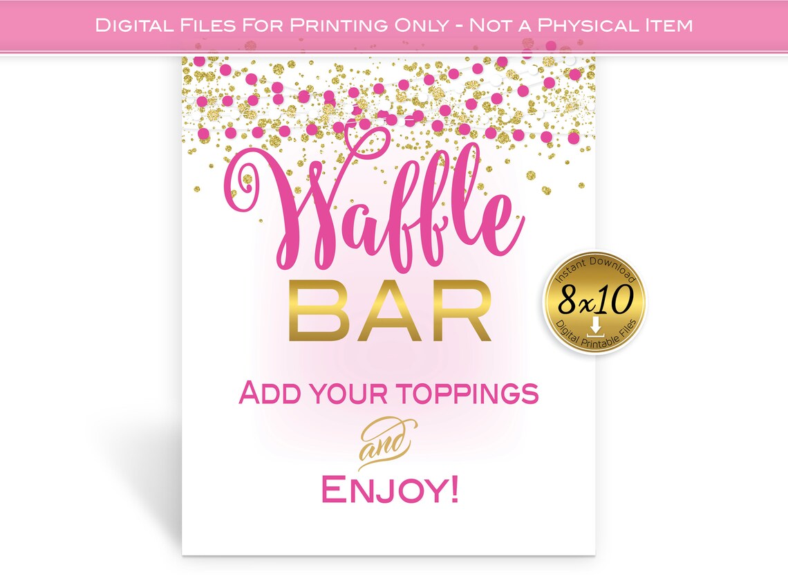 Waffle Bar 8x10 Printable Sign Birthday Baby Shower - Etsy