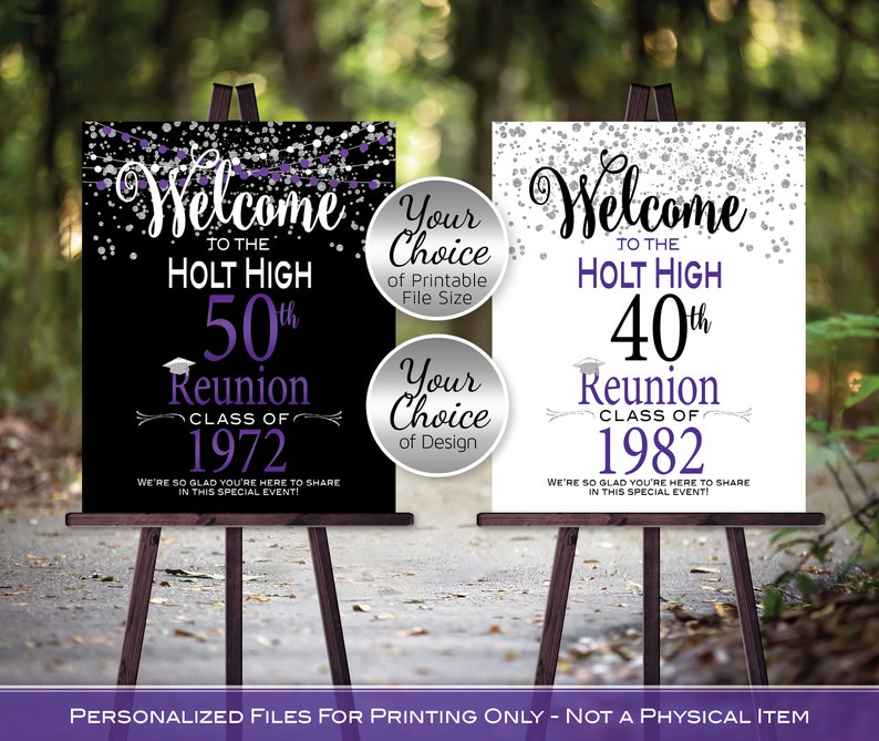 Class Reunion Personalized Welcome Sign Printable File | Etsy
