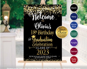 Graduation and 18th Birthday Party Welcome Sign Celebration - Etsy