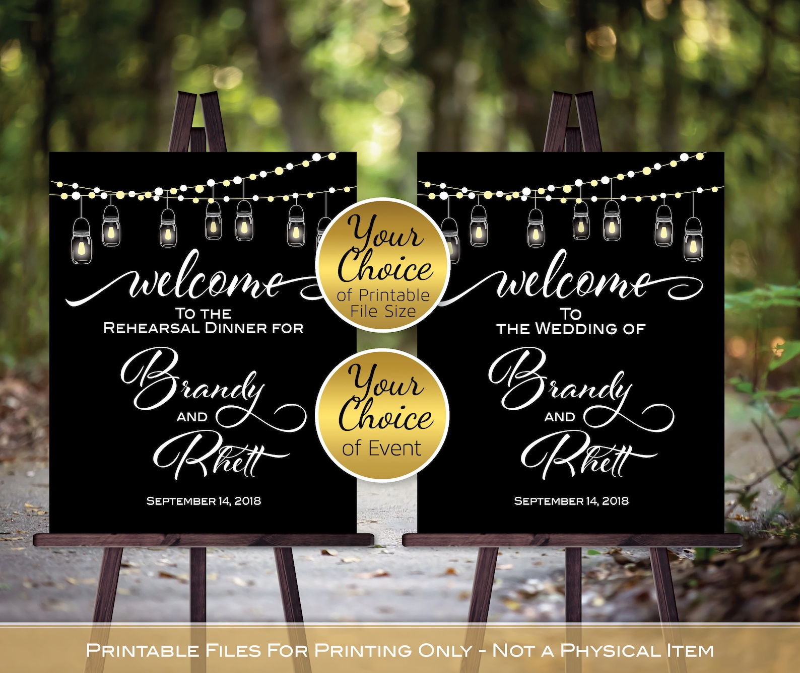 Wedding or Rehearsal Dinner Welcome Sign Printable Files - Etsy
