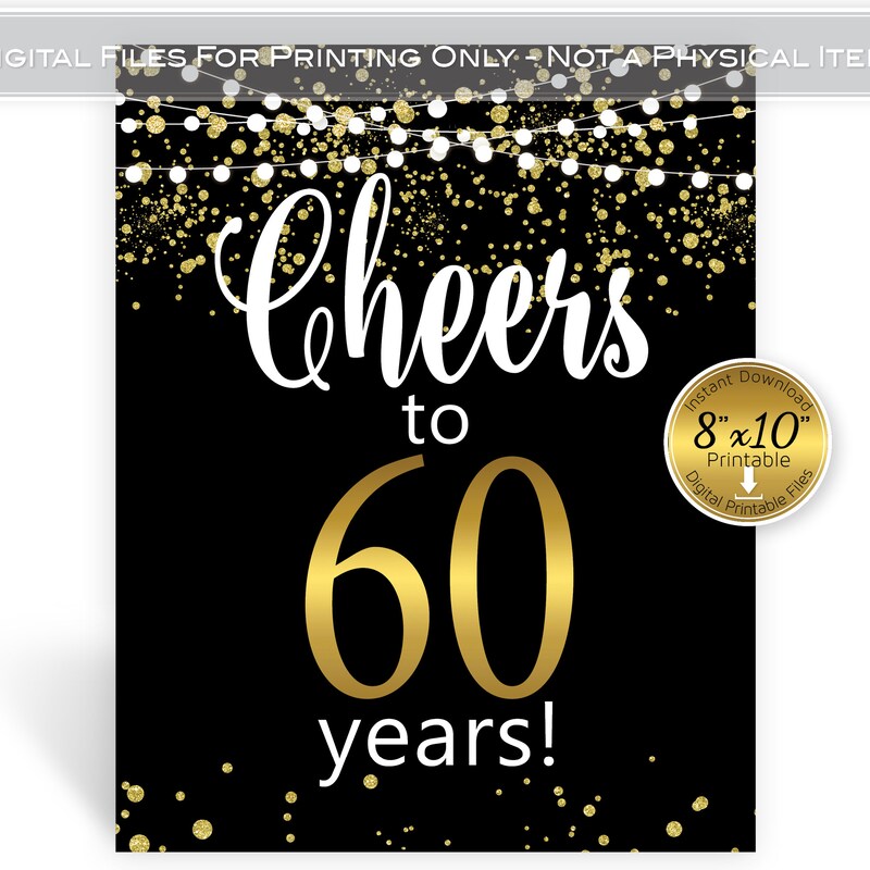 Cheers to 60 Years - Etsy